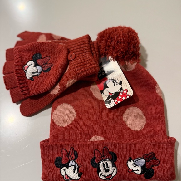 Disney | Accessories | Disney Minnie Mouse Red Polka Dot Hat And ...